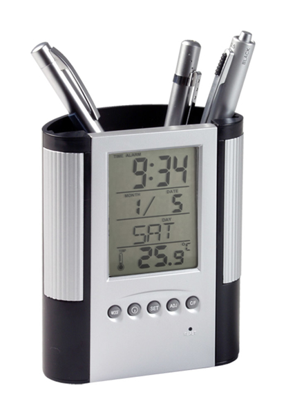Promotional Branded Pen Pot Clock