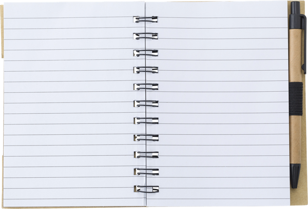 Wire bound notebook with ballpen and sticky notes | AMT Marketing Ltd